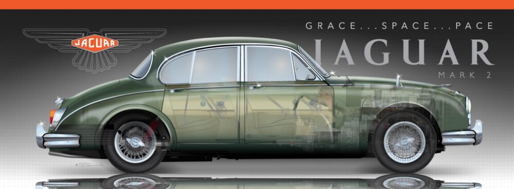Jaguar MK 2 Saloon - David Townsend Automotive Fine Art