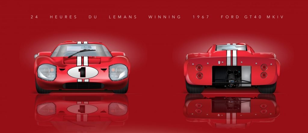 Red #1—Ford GT40 MKIV - David Townsend Automotive Fine Art